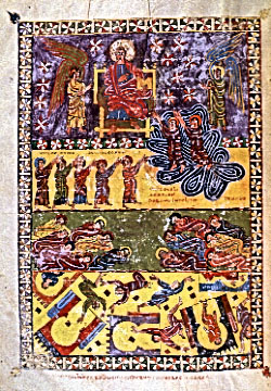 Two Figures taken up to Heaven and the Earthquake. MS#644, fol.154v ...